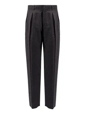 Dior Polka-dots Virgin Wool And Alpaca Jacquard Trousers - Multicolor