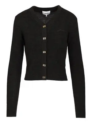 GANNI Mini Merino Cardigan - Gray