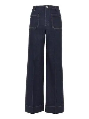 Victoria Beckham Alina Wide Leg Jeans - Blue