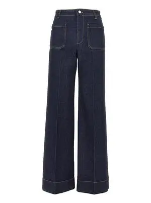 Victoria Beckham Alina Wide Leg Jeans - Blue
