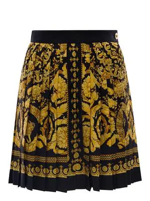 Versace Baroque Print Silk Skirt - Multicolor