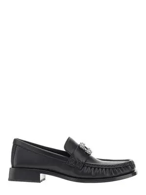 ROGER VIVIER ROGER VIVIER Crystal-Embellished Leather Loafers Black