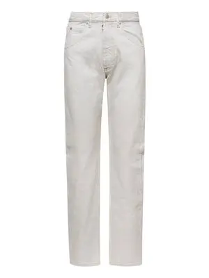 MAISON MARGIELA White 5-pocket Style Straight Jeans With Contrasting Stitching In Cotton Denim - Multicolor