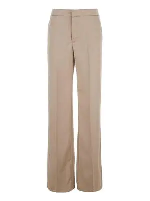 Andamane Beige Pants With Pences On The Front In Tech Fabric - Multicolor