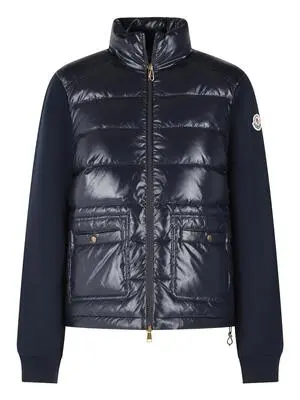 MONCLER Moncler Blue Cotton Blend Padded Sweater Women