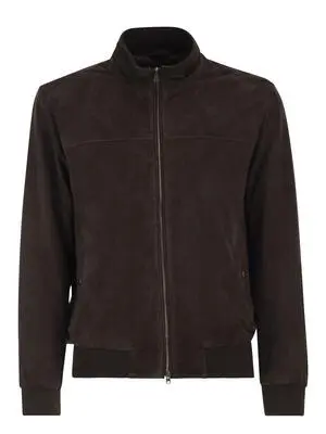 Herno Herno Suede Goatskin Bomber Jacket Brown