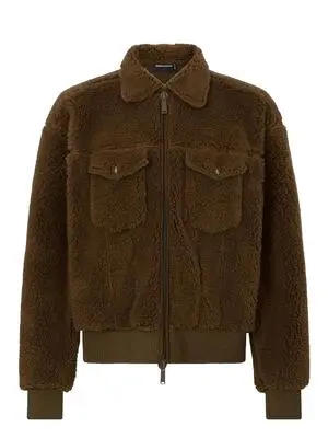 Dsquared2 Teddy Fleece Bomber Jacket - Brown