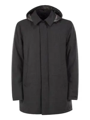 Herno Technical Wool-blend Hooded Coat - Multicolor
