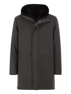Herno Technical Hooded Coat - Black