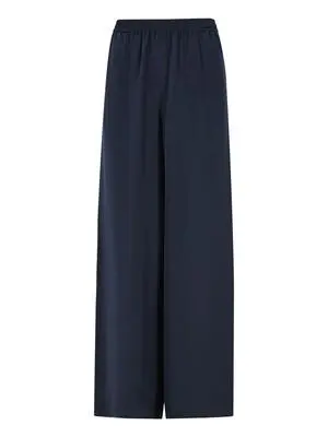 Max Mara Max Mara Navy Blue 'Volonta' Heavy Silk Soft Pants Women Blue