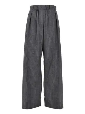 JIL SANDER Pinstriped Wool Flannel Trousers - Gray