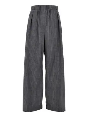 JIL SANDER Pinstriped Wool Flannel Trousers - Gray