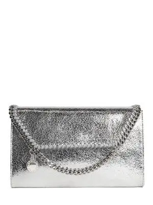 Stella McCartney STELLA MCCARTNEY Falabella Vegan Leather Wallet Bag Silver