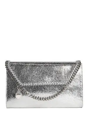 Stella McCartney STELLA MCCARTNEY Falabella Vegan Leather Wallet Bag Silver