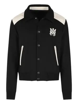 Amiri Virgin Wool Blend Varsity Jacket - Black