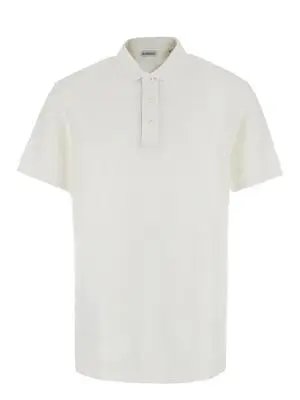 Burberry Eddie' White Polo Shirt With Classic Collar And Ekd Embroidery On The Front In Cotton For - Multicolor