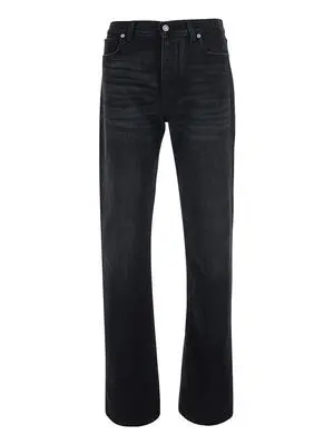 Fendi Black Slim Jeans With Logo Patch On The Back In Denim For - Multicolor
