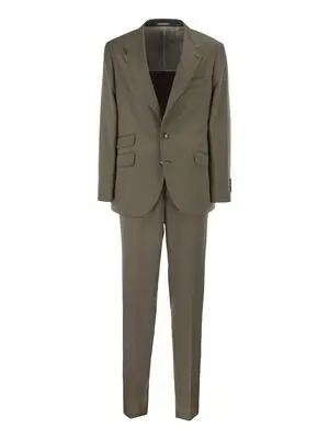 Brunello Cucinelli Silk And Linen Tailored Suit With Single-breasted Jacket - Multicolor