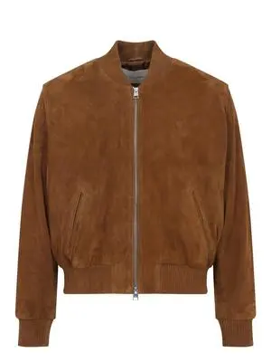 AMI Paris Ami Paris Suede Zipped Jacket Men Brown