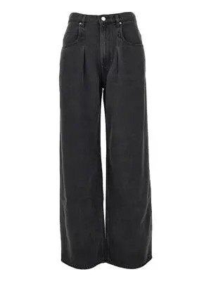 Isabel Marant Étoile Wide-leg Denim Pants - Black