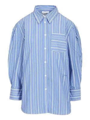 GANNI Striped Shirt - Blue