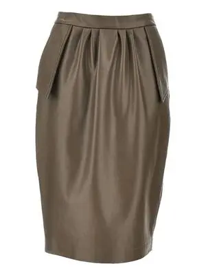 Stella McCartney Altermat Vegan Leather Midi Skirt - Gray