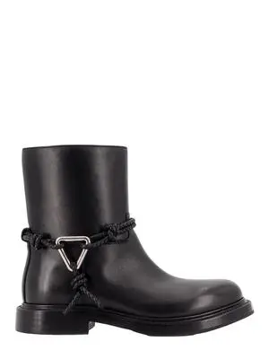Bottega Veneta James Leather Ankle Boots - Black