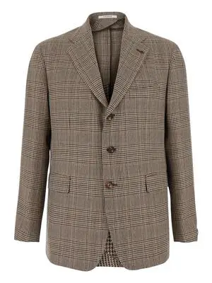 Tagliatore New York Wool Houndstooth Single-breasted Jacket - Multicolor