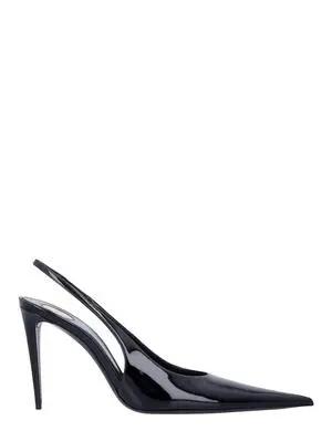 Saint Laurent Guermantes Patent Leather Slingback Pumps - Black