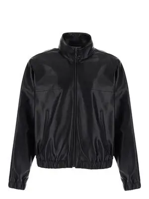 Saint Laurent High Collar Leather Jacket - Multicolor