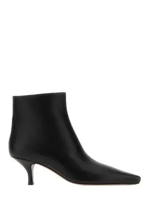 Paris Texas Leather Rose Ankle Boots - Black