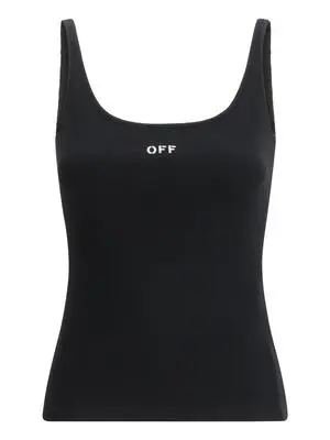 Off-White Off Stamp Rib Tank Top - Black