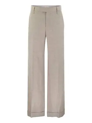 Brunello Cucinelli Sparkling Linen Twill Flared Trousers - Multicolor