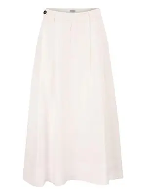 BRUNELLO CUCINELLI BRUNELLO CUCINELLI Fluid Viscose And Linen Twill Sartorial Skirt
