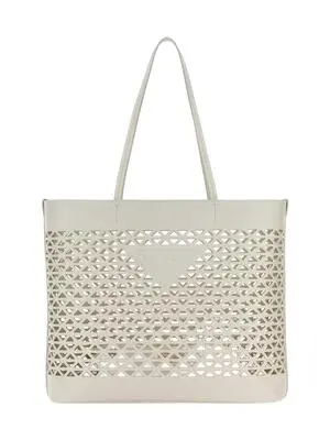 Prada PRADA Leather Shopping Bag White