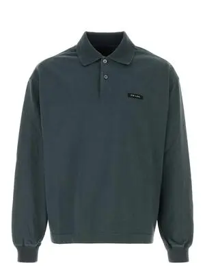 Prada Petrol Blue Cotton Polo Shirt - Green