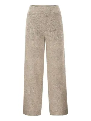 Brunello Cucinelli Sequined Open-knit Trousers - Cream