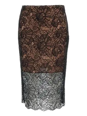 ROTATE BY BIRGER CHRISTENSEN Lace Midi Pencil Skirt - Multicolor