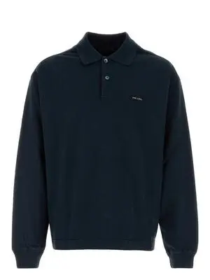 Prada Navy Cotton Polo Shirt - Blue