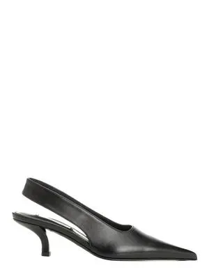 TOTEME Classic Leather Slingbacks - Black