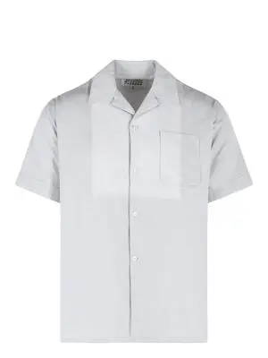 MAISON MARGIELA Cotton Shirt With Grey Bowling Collar - Gray