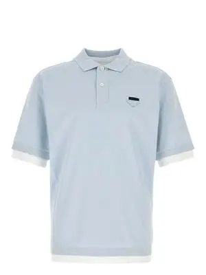 Prada Powder Piquet Polo Shirt - Blue