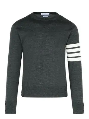 Thom Browne 4-bar Virgin Wool Sweater - Gray