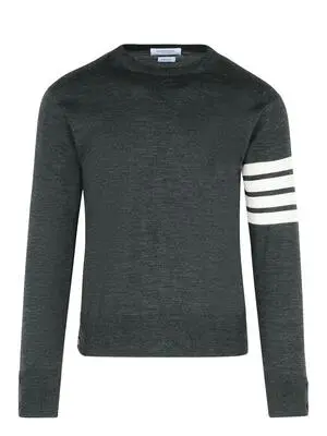 Thom Browne 4-bar Virgin Wool Sweater - Gray