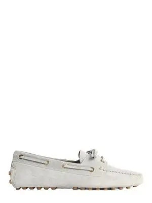 TOD'S Gommino Suede Boat Loafers - Gray
