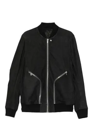 Rick Owens Leather Bomber Jacket - Black