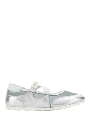 Marni Mesh And Leather Soccer Retro Ballerinas - Silver