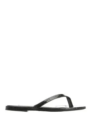 TOTEME Croco-embossed Flip Flops - Black