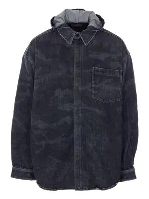 Balenciaga Denim Shirt Parka - Black
