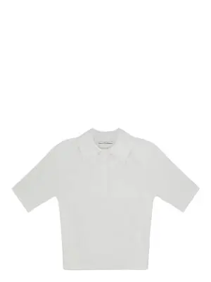 Givenchy Cropped Cotton And Silk Polo Shirt - Cream